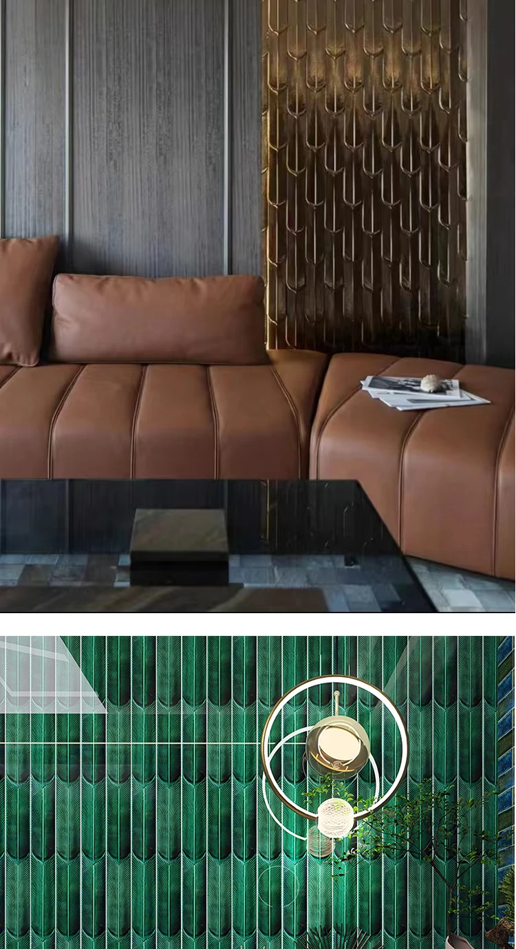 Modern Luxury 3d Art 80x300mm Feather Tile Ceramic Iridescent Tiles For ...