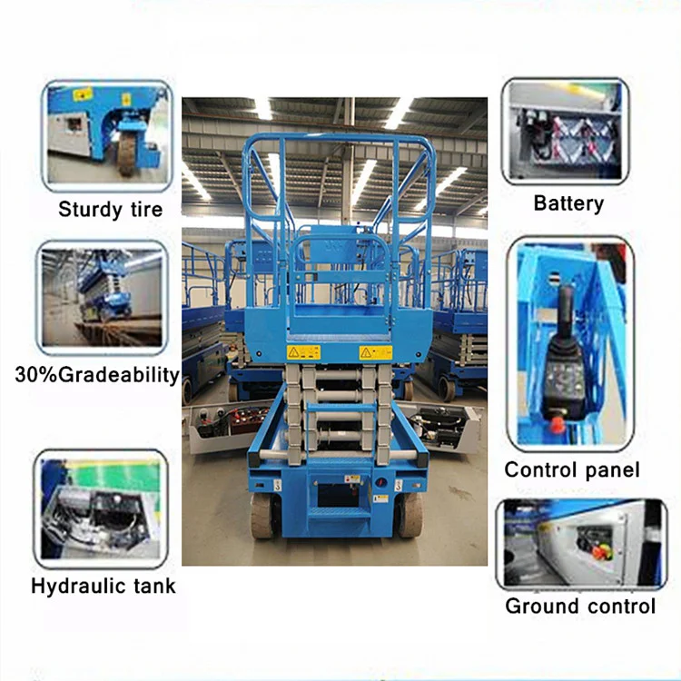 Manual Hand Lift Equipment Mobile Four Wheels Portable Hydraulic ...