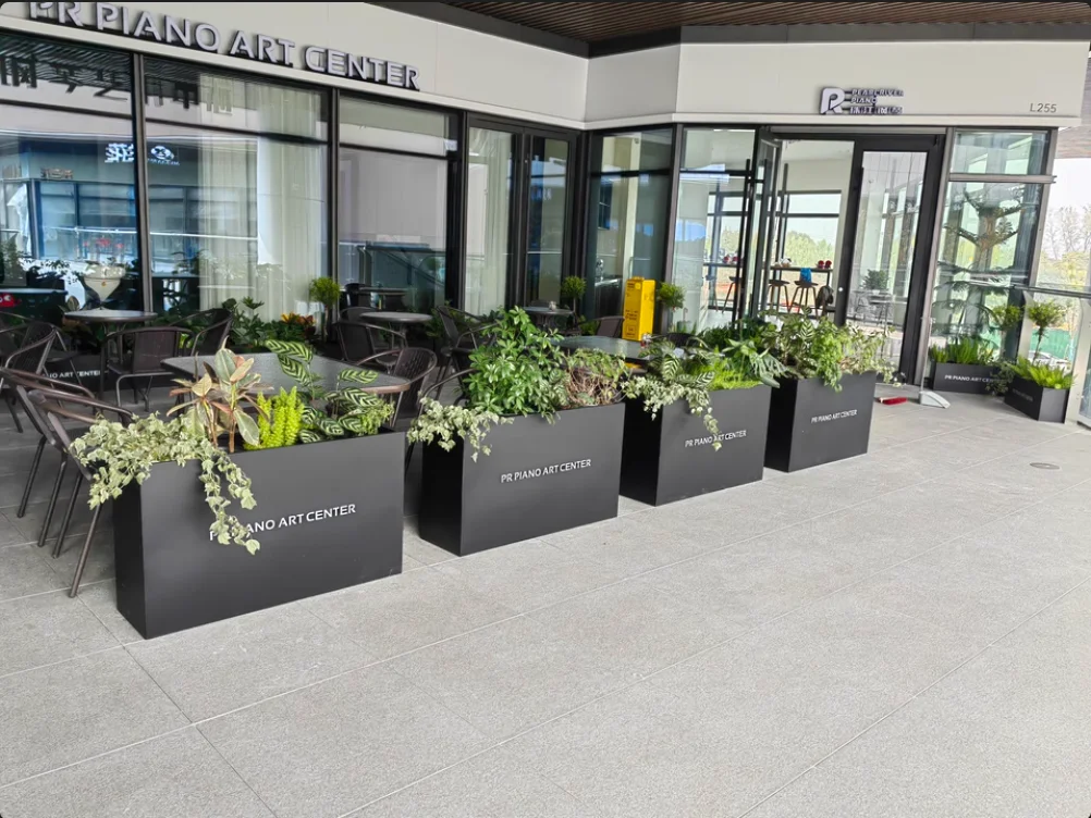 Garden Large Rectangular Aluminium Planter Box Square Aluminum Round ...