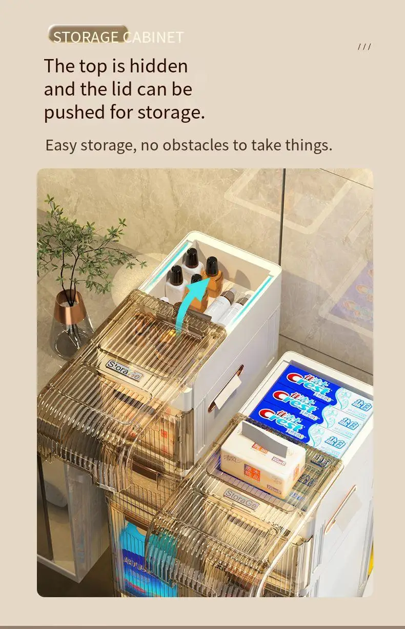 Multilayer Plastic Slit Drawer Storage Cabinet Household Toilet Gap ...