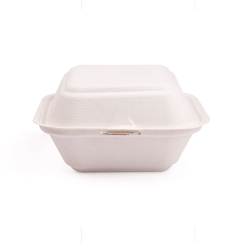 Microwavable Sugarcane Bagasse Clamshell Box Takeaway Food Container ...