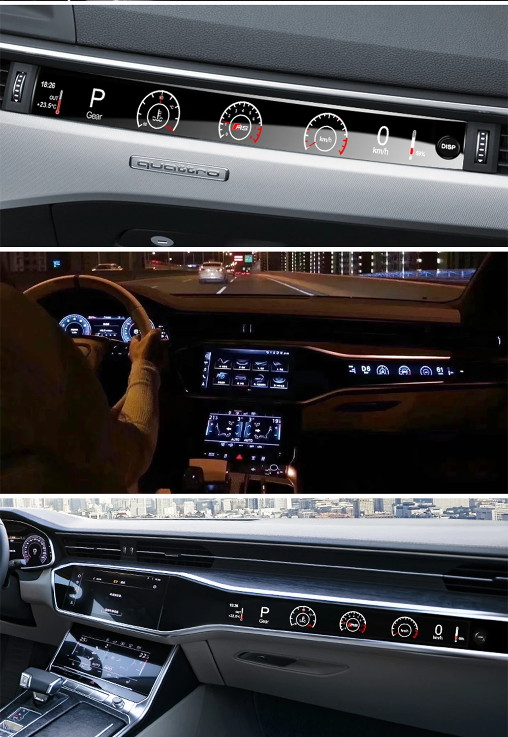 Factory Price Car Instrument Dashboard Display Android for Audi B9