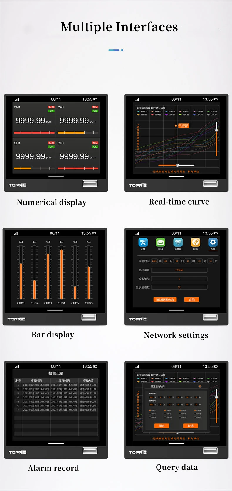 Multi Canal PT100 Temperature Data Logger - Industrial Analog Recorder