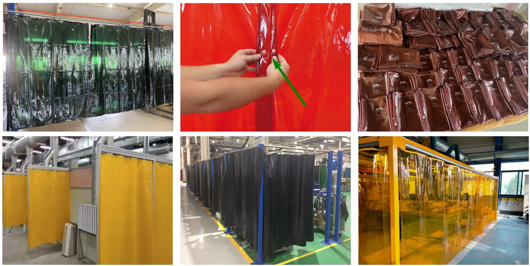 Portable PVC Coated Welding Screens Kit Curtains Welding Robot Workshop ...