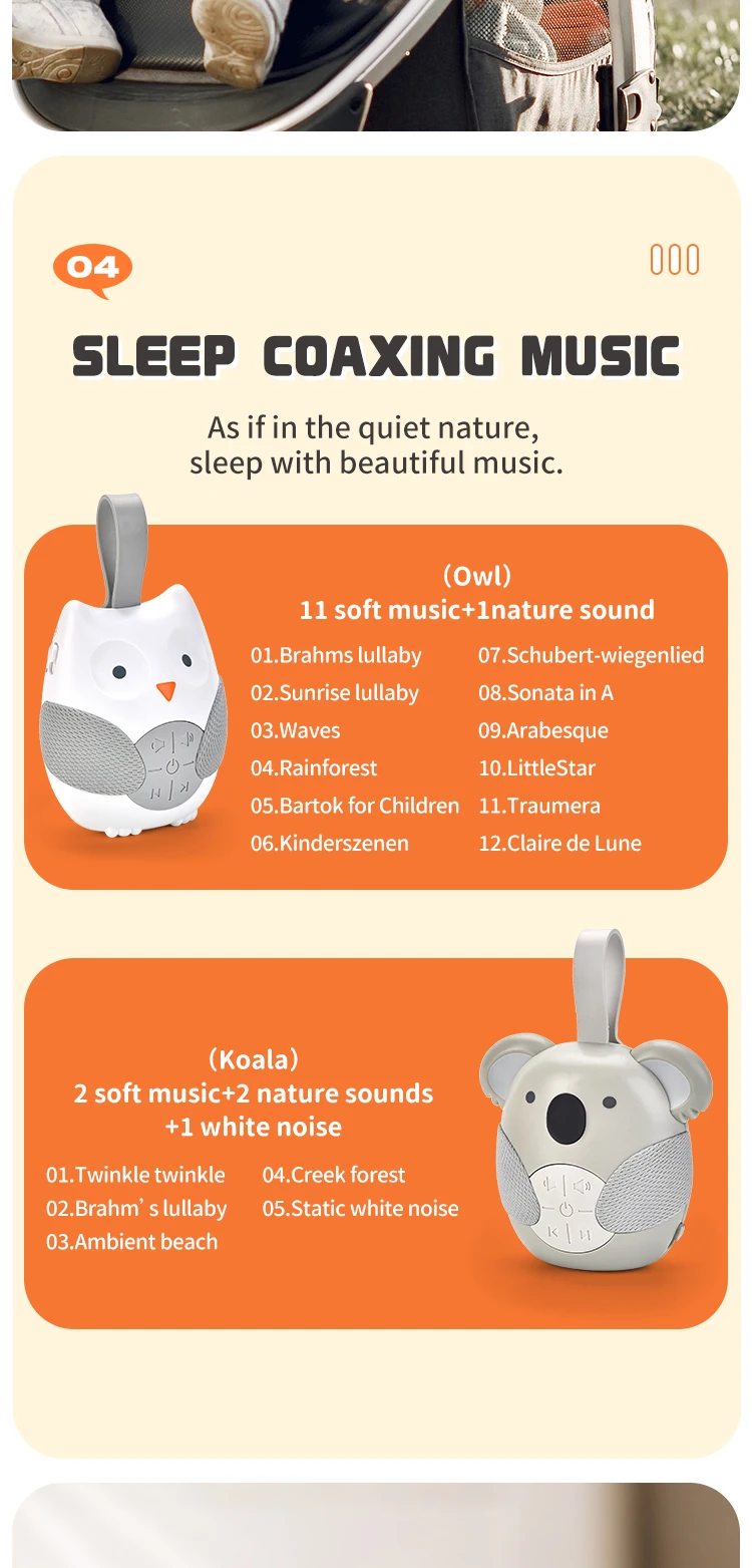 Sleeping Soothing Baby Cartoon Cute Koala And Owl Shape Electric Music ...