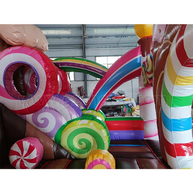 New Arrival Mini Size Sweet Candy Bounce House With Slide For Kids Fun ...