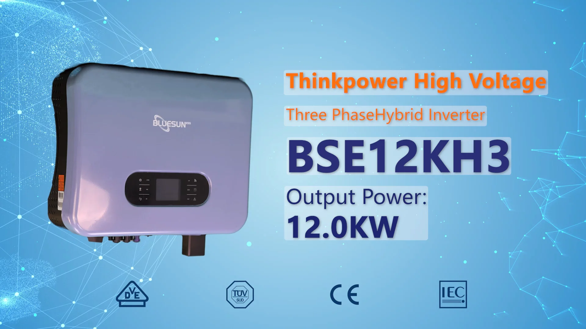 Bluesun Solar Panel Inverter 3 Phases 9kw 10kw 11kw Hybrid Solar Pure Sine Wave Inverter 380v ...