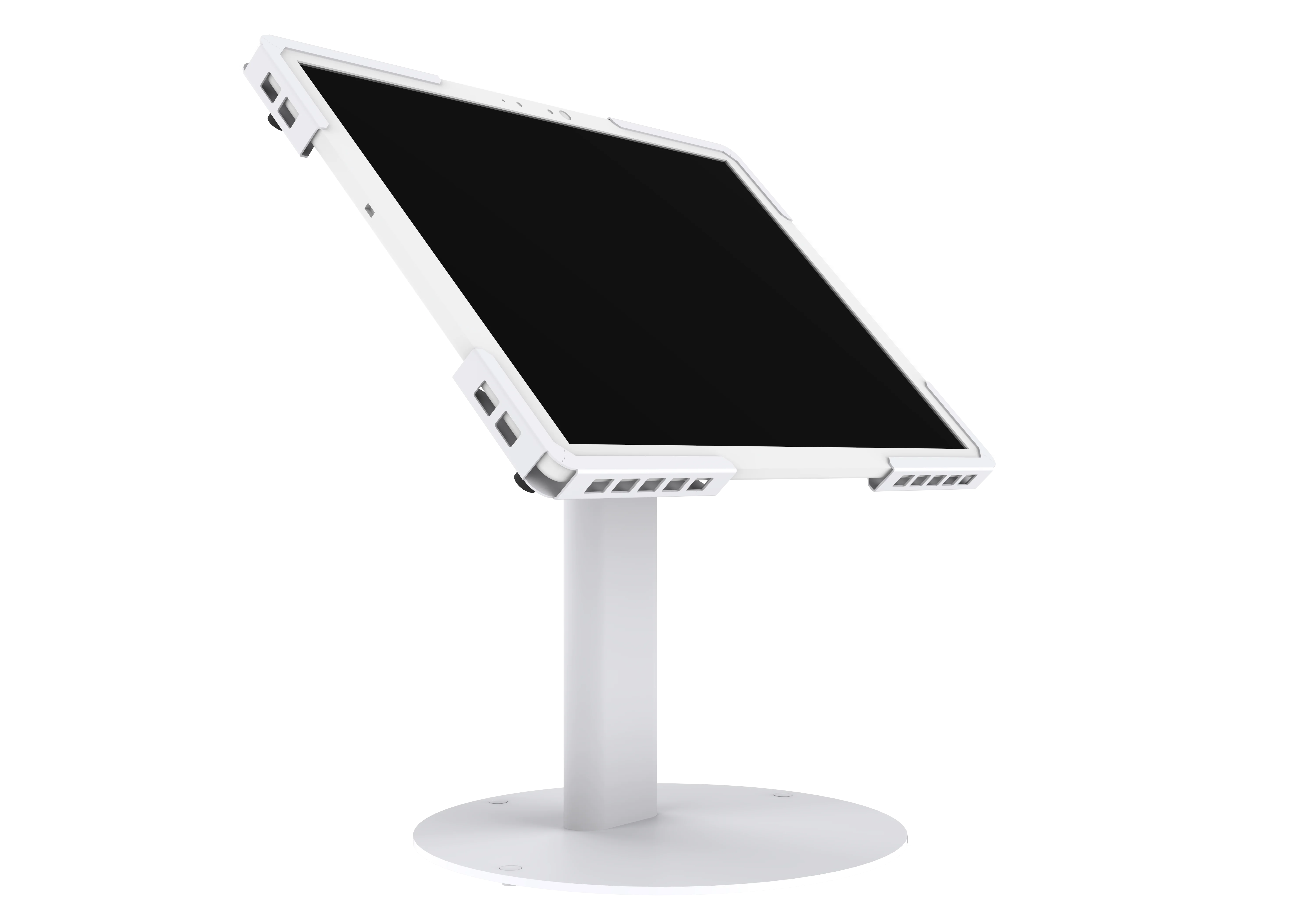 Stable Metal Tablet Stand With Enclosure Adjustable Desktop Tablet ...