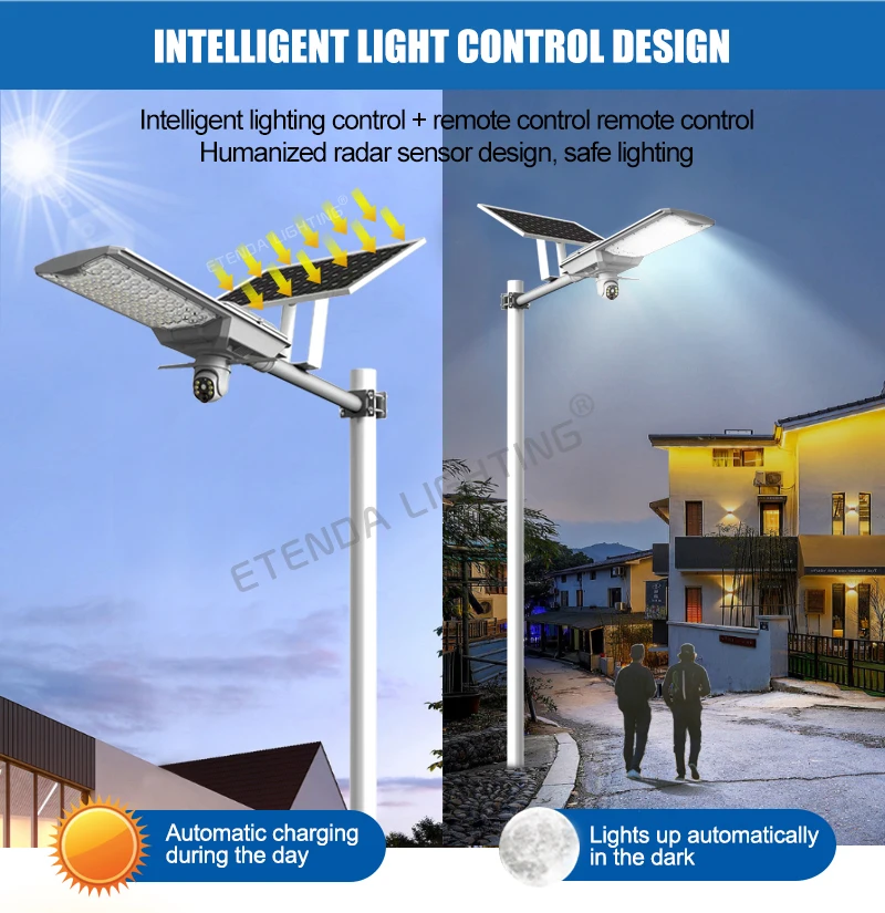 Luz Solar Exterior with 4G WIFI Camera 800W Outdoor Lights