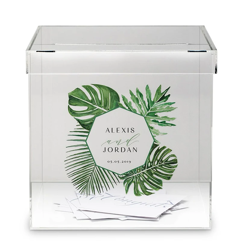 Elegant Personalized Name Card Box - Wedding Acrylic Well