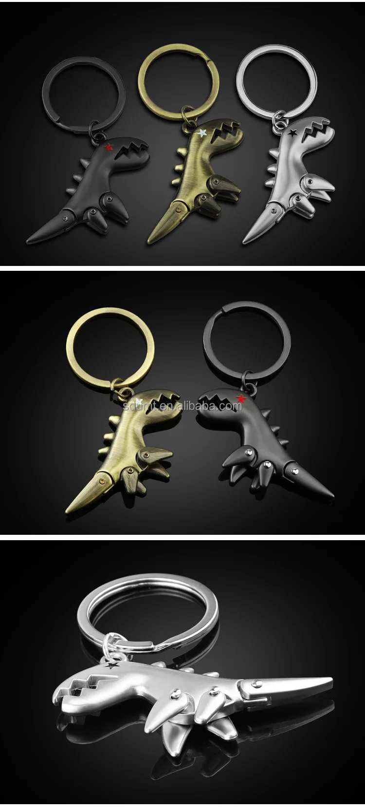 High Quality Keyring Custom Customizable Logo Dinosaur Shape 3d Key ...
