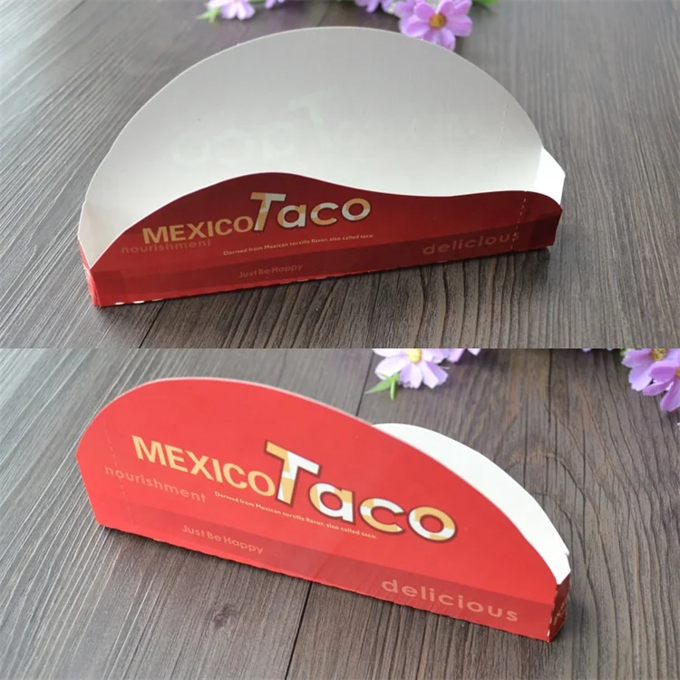 Restaurant Togo Takeout Cardboard Food Boxes Big Tacos Packaging Holder ...