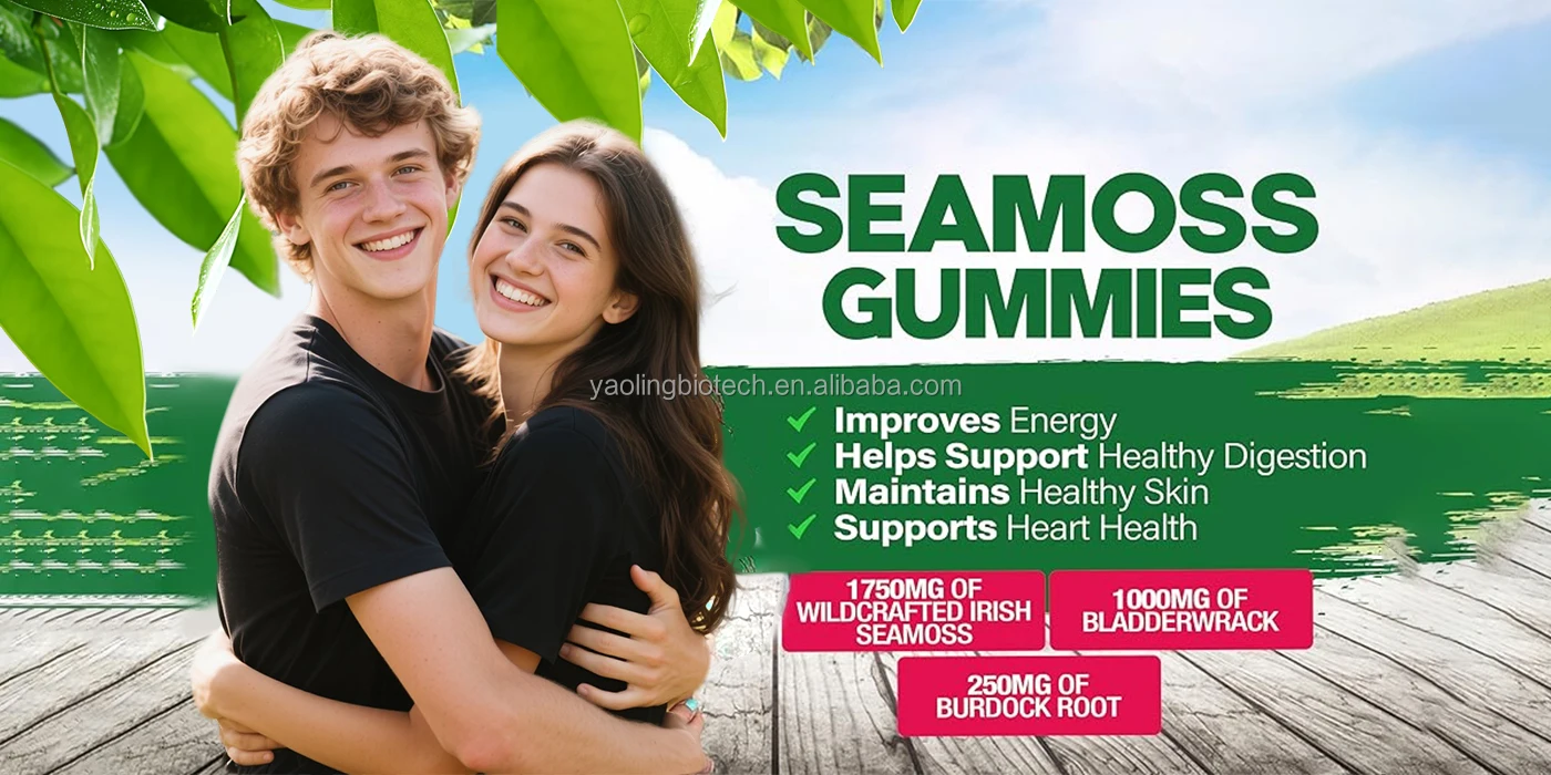 OEM 3000Mg Sea Moss Gummies Vegan Organic Bladderwrack Vitamin 60 Gummy ...