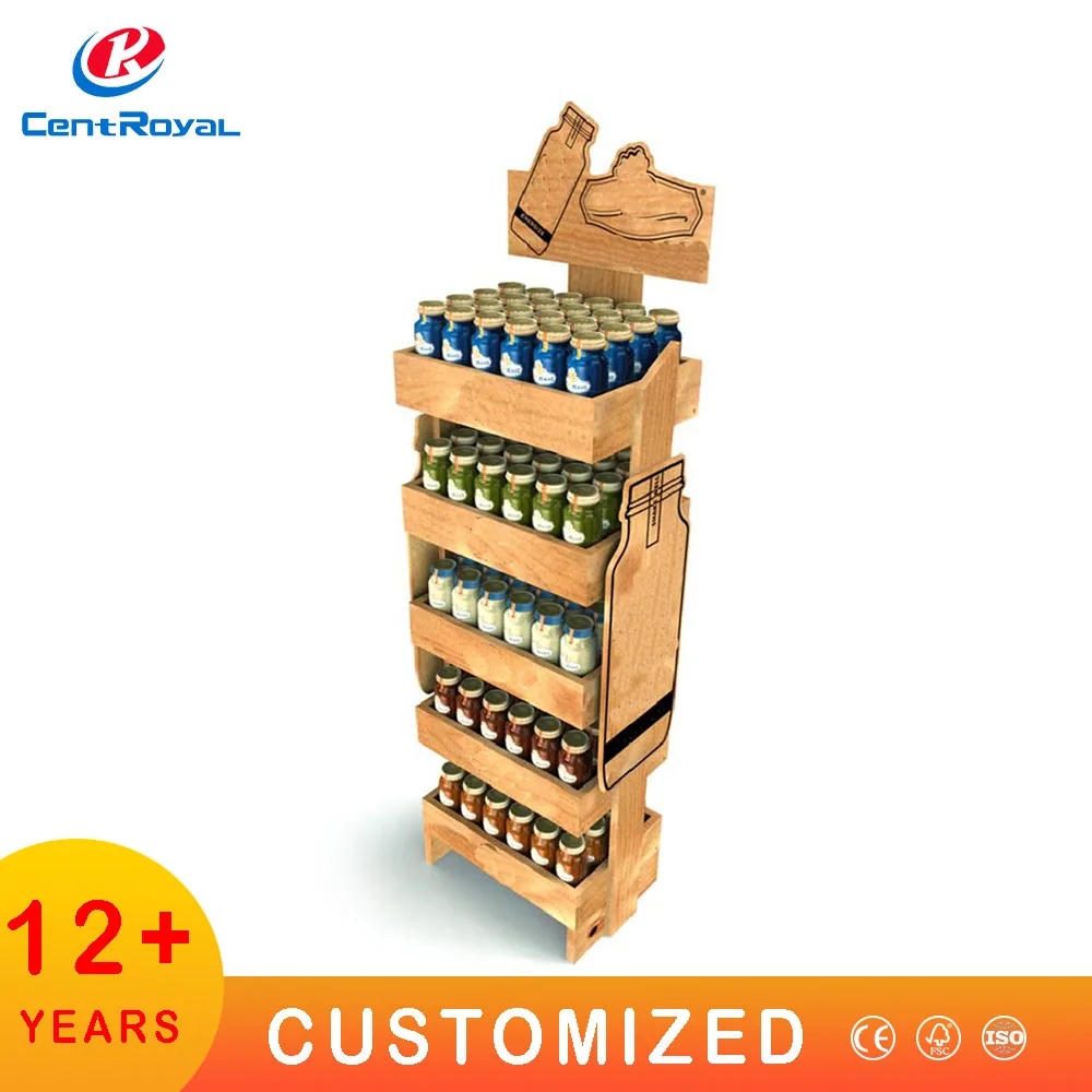 Custom Water Supermarket Retail Store Wood Alcohol Wine Display Floor ...