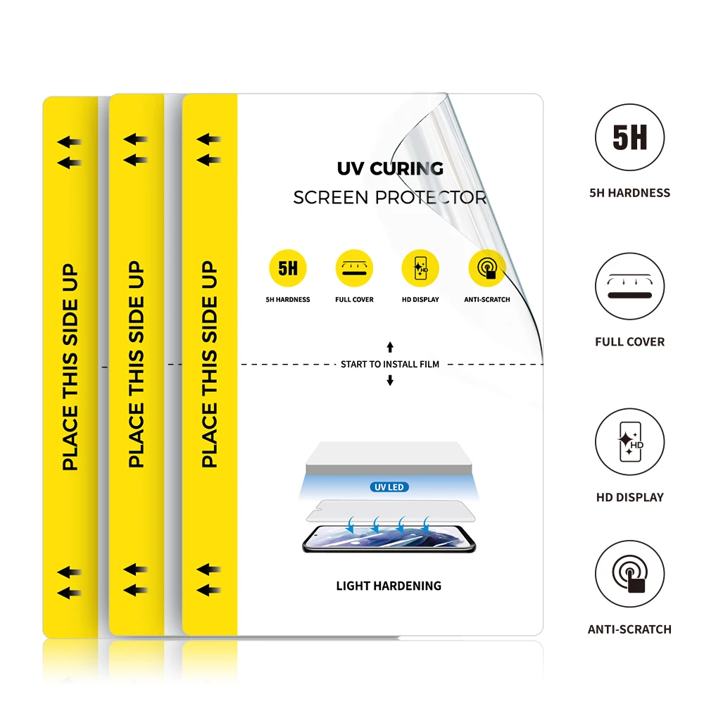 250u UV EPFilm Hydrogel Film HD UV Screen Protector for Curved Phones ...