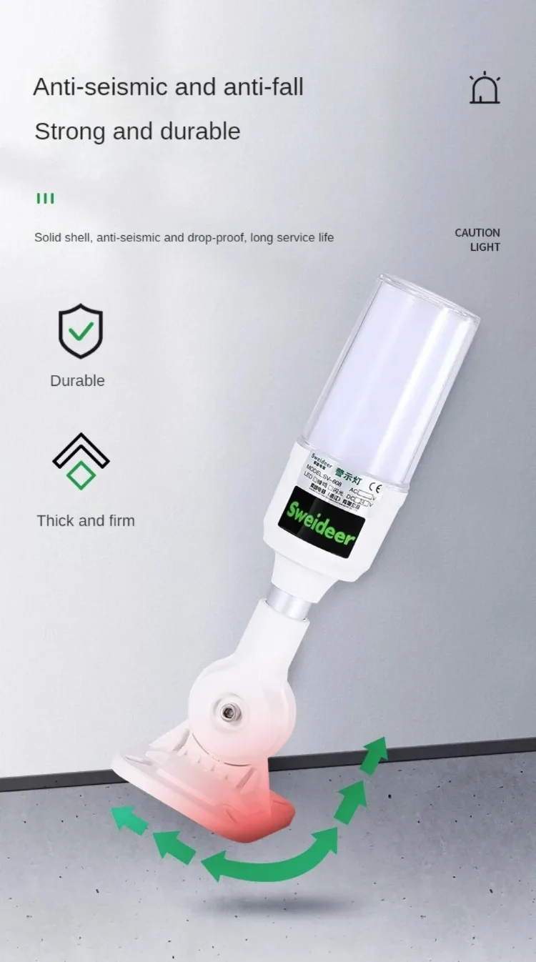 New LED Siren Alarm Warning Light with Buzzer One Layer 3 Color Steady ...