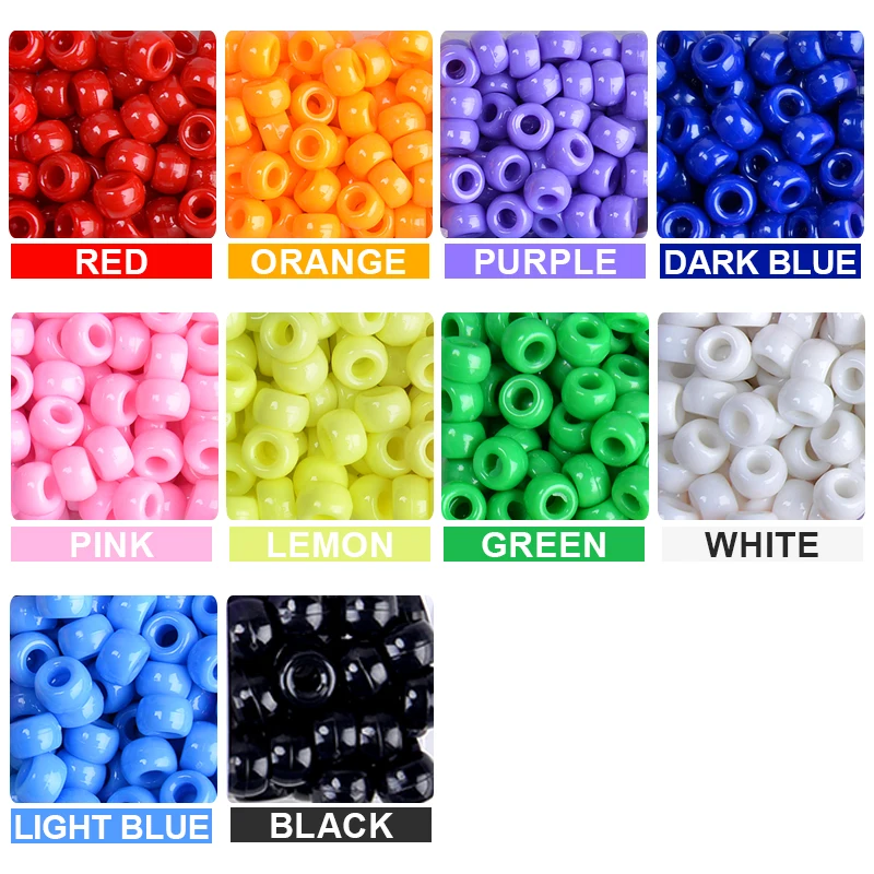 6 X 9 Mm Plastic Pony Beads For Jewelry Making Acrylic Pony Beads For ...