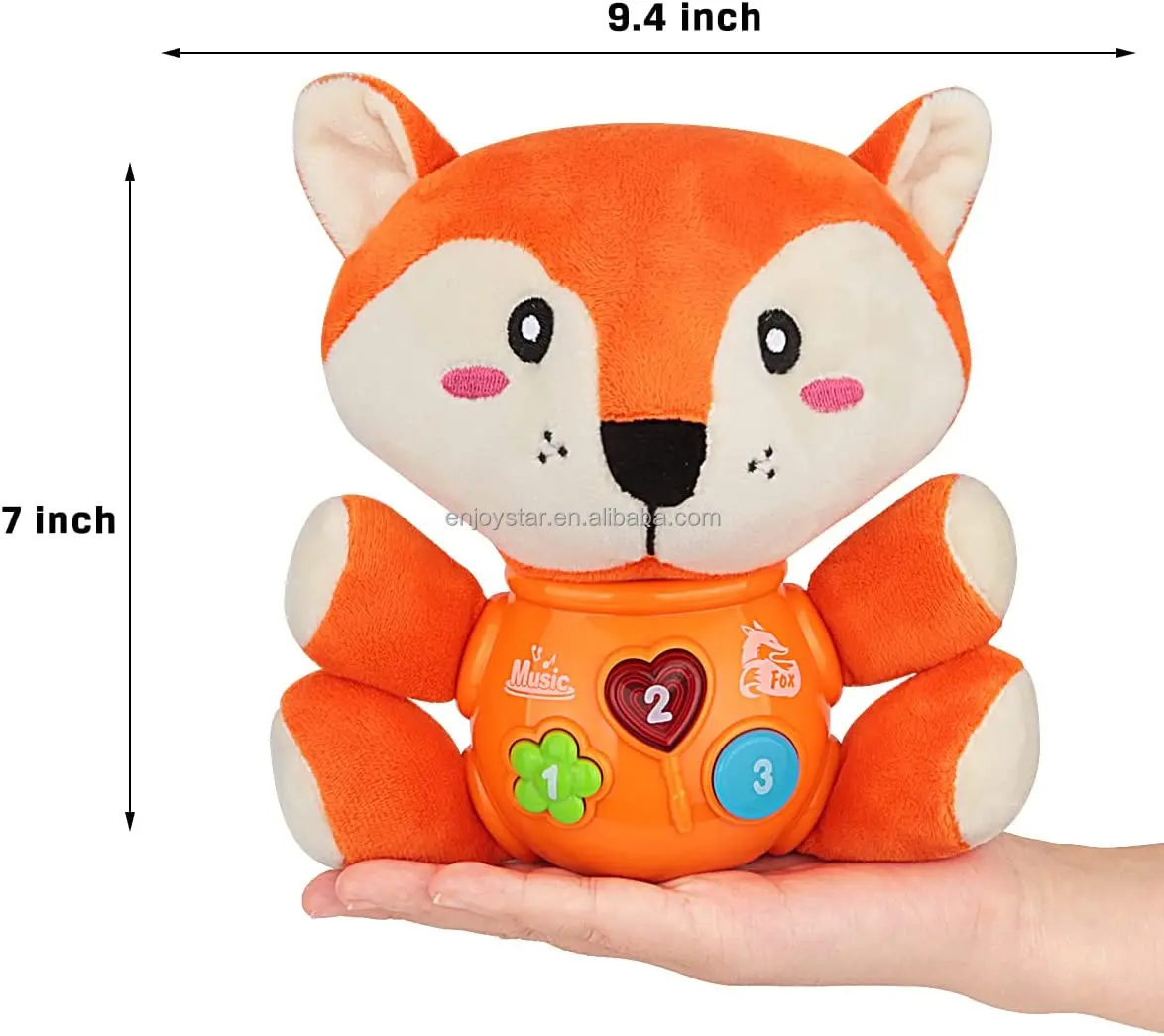Plush Fox Infant Toys Music Light Up Baby Stuffed Animal Baby Gifts For ...