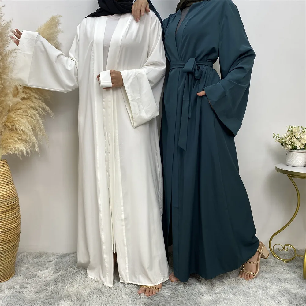 Eid Mubarak Ramadan Open Abaya Dubai Kimono Cardigan Muslim Women Dress From Turkey Islam Kaftan ...