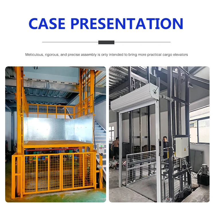 1ton Freight Elevator For Loading Basement Hydraulic Goods Lift ...