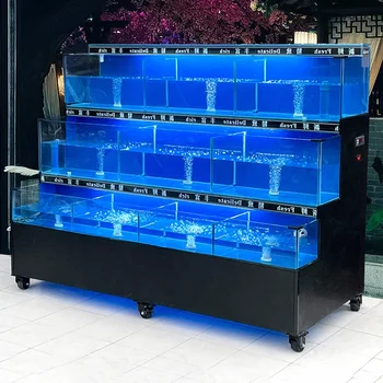 Commercial Complete System Glass Live Seafood Display Restaurant Fish ...