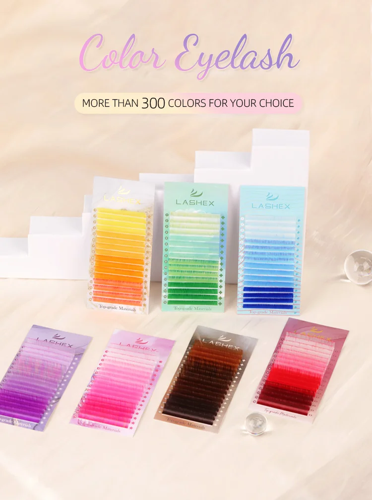 Custom Korean Pbt Soft Color Lash For Valentine's Day Colored Lashes ...