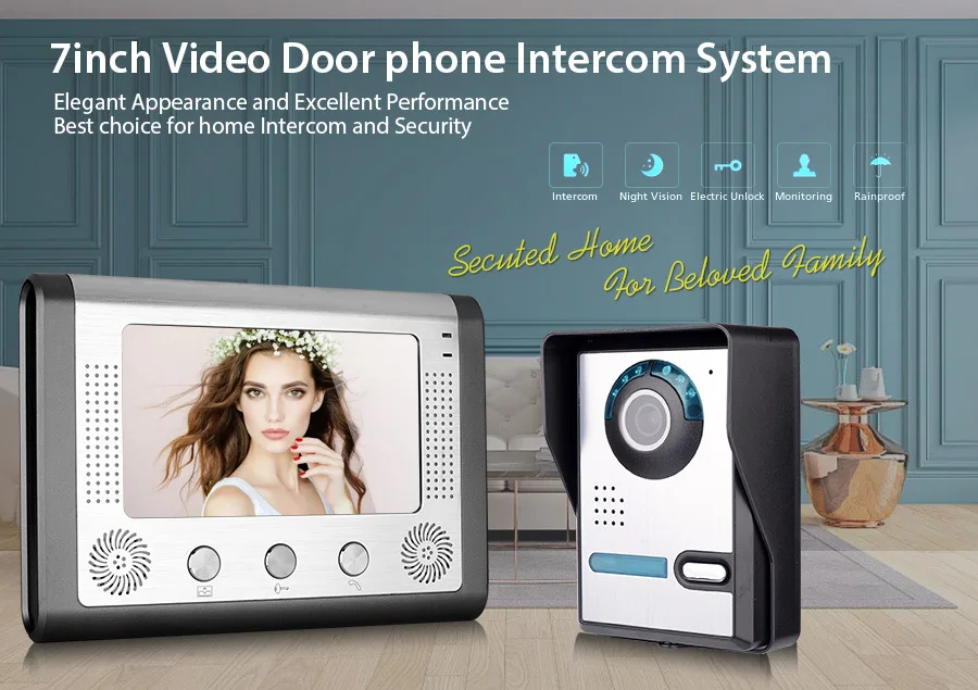 7 Inch Multi Android Wireless Commax Wifi Six Tuya 2 Wire Ip Intercom ...