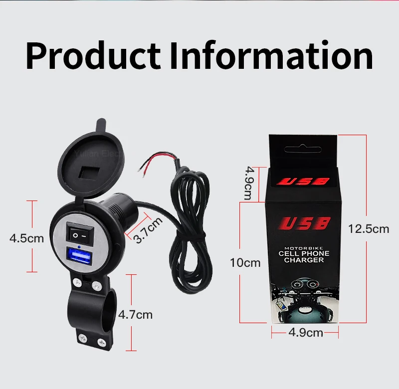 Motorcycle USB Charger - 5V 2A Waterproof & Reliable