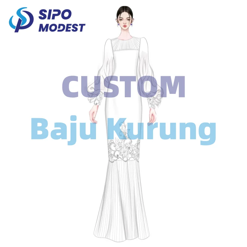 SIPO Eid New Design Floral Border Checkered Baju Kurung