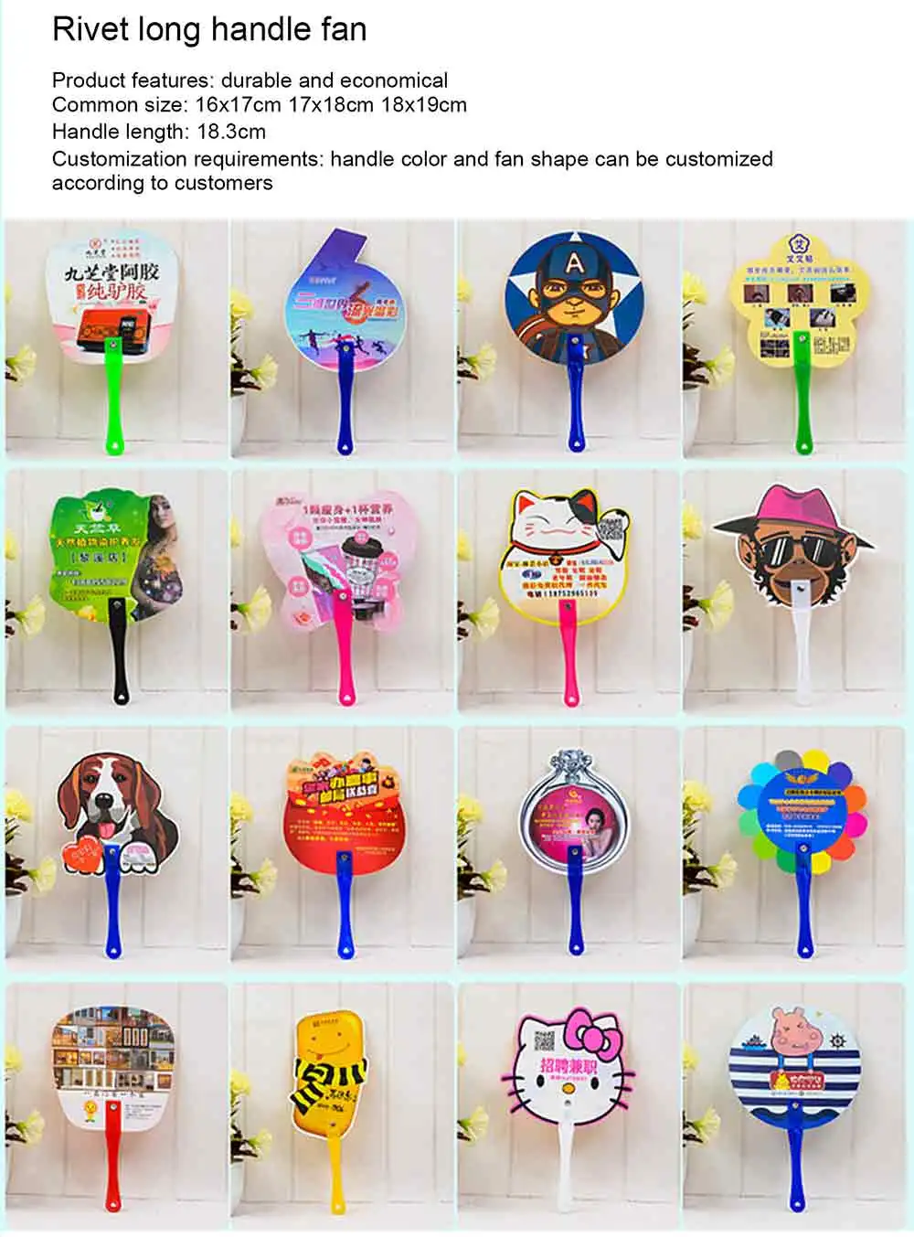 Custom Cmyk Printed Promotional Folding Pp Plastic Hand Fan - Buy ...