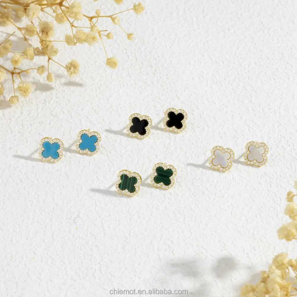 Fashion Designer Brand Gold Plated Stainless Steel Four Leaf Clover ...