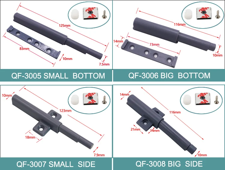 Push To Open System Cupboard Rebound Device With Magnetic Tip Muffler ...