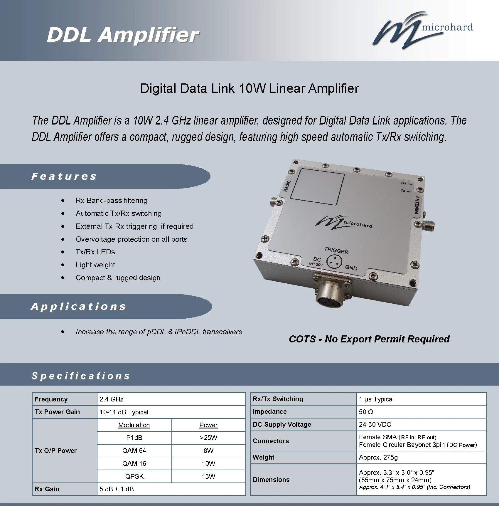 Microhard Ddl2450 Amplifier Mhs044300 - Buy Ddl2450 Amplifier microhard ...