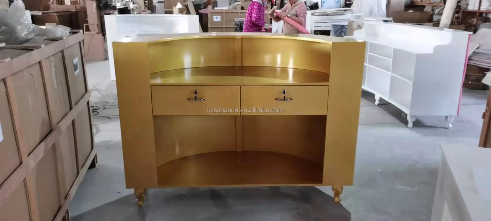 Wholesales Modern Reception Counter Cashier Reception Desk Semi Circle ...