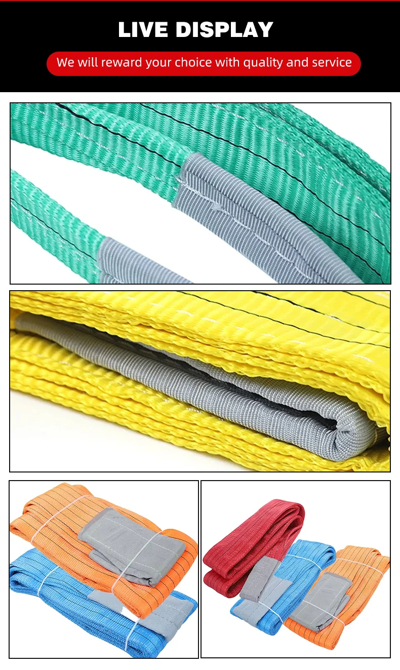 10 Ton Heavy Duty Color Code Textile Tape Strap Lifting Slings