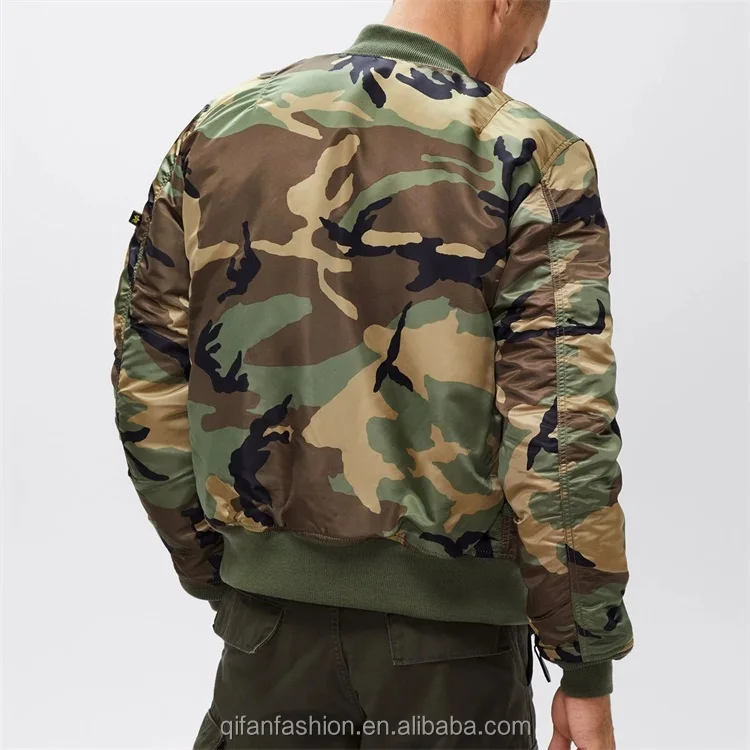 Custom Arm Pocket Reversible Camouflage Bomber Jacket For Men - Buy ...