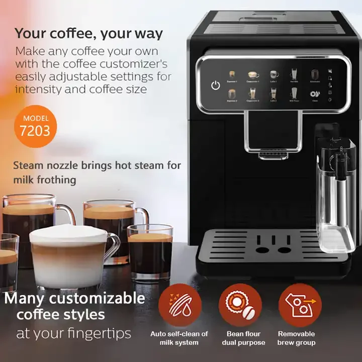 Fully-automatic Espresso Intelligent Electric Cappuccino Latte Coffee ...