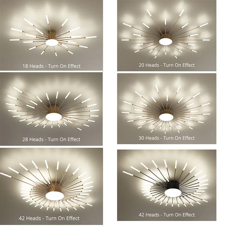 Modern Firework Led Ceiling Lamps Room Decoration Bedroom Kitchen ...