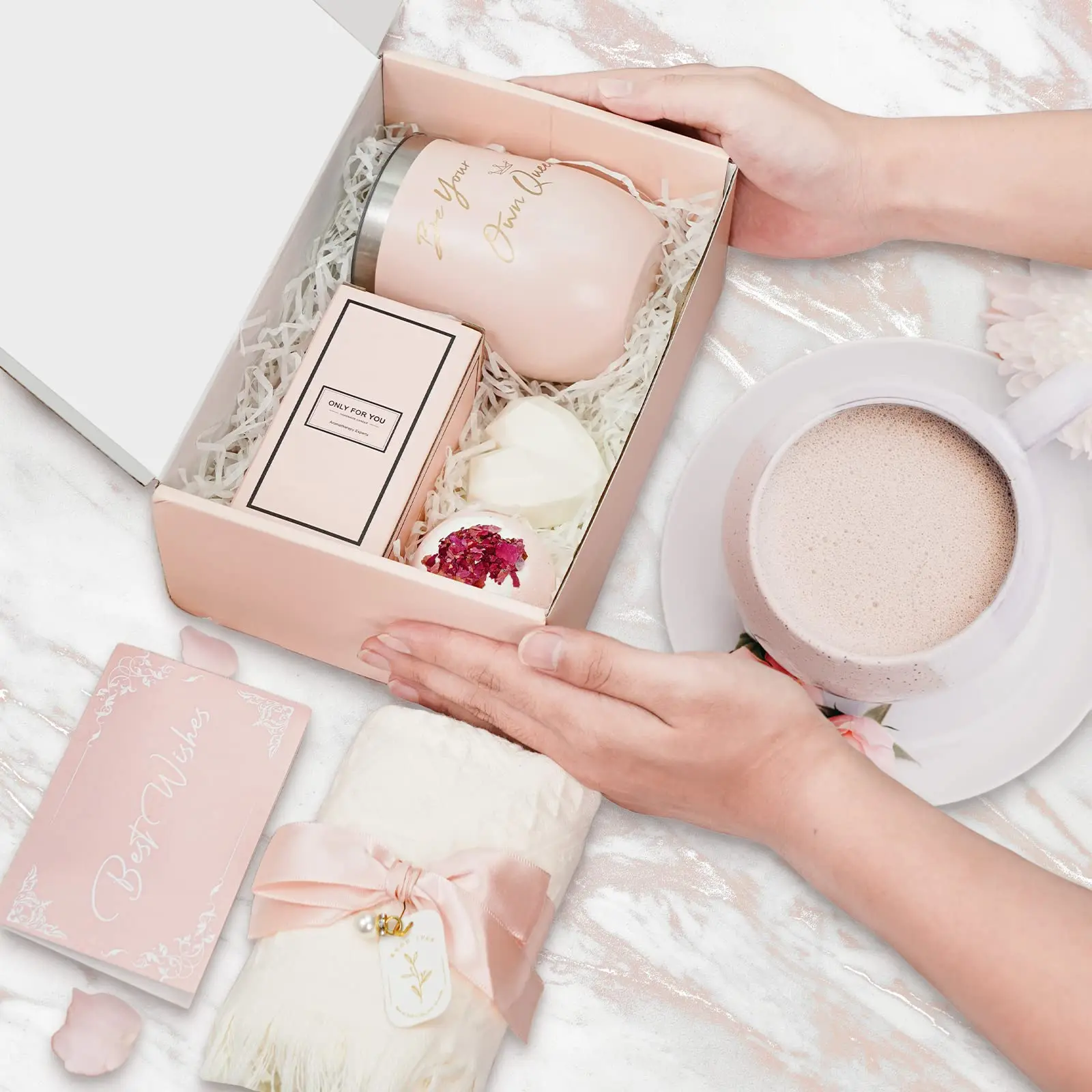 Relaxation Gift Tumbler Encouragement Basket Box Set