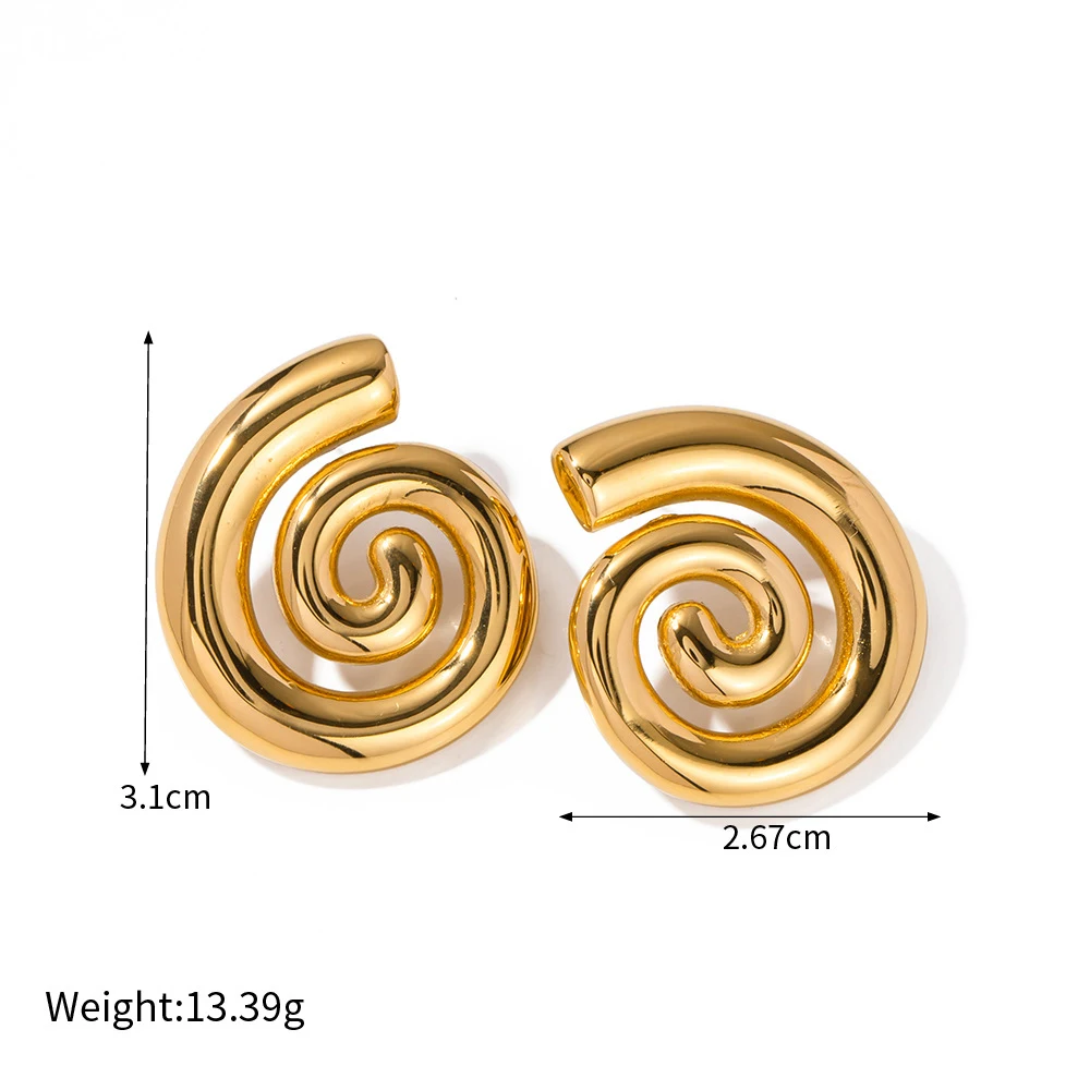 Ins New Trend 18k Gold Plated Sliver Stainless Steel Rotary Thread ...