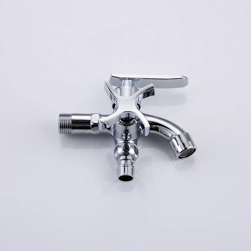 New Silver Tap Zinc Alloy Extended Faucet Suitable For Double Outlet ...