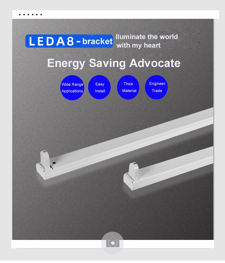 A8 Frame Led Tube Light Fixture 20w 40w 600mm 1200mm Led Double End ...