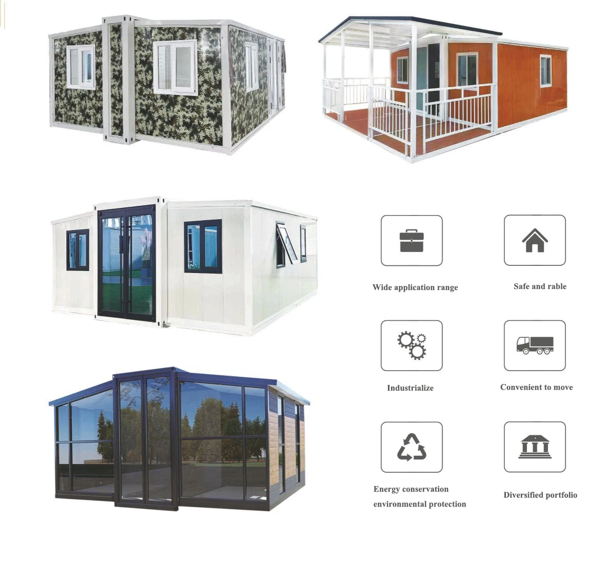 20ft 40ft Folding Expandable Granny Flat Prefabricated Double Wing ...