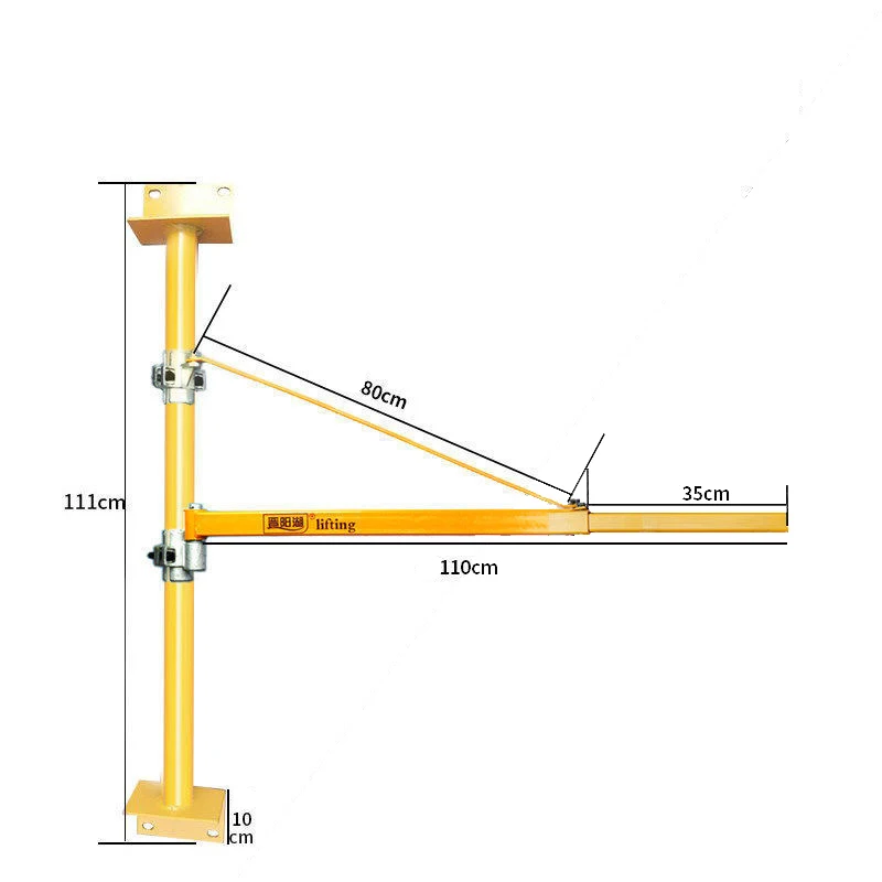 Small Jib Crane Wall Mounted Jib Crane Used With Wire Rope Hoist 100kg ...
