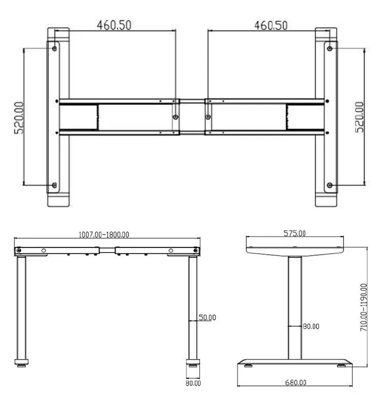 Height Adjustable Office Table Laptop Desk Office Table Computer Table ...