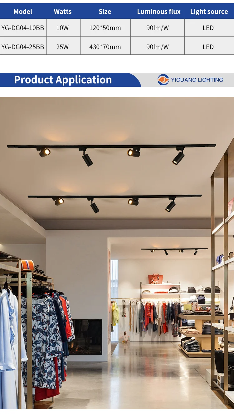 Supermarket Lighting Linear Track Light Angle Adjustable Spotlight ...