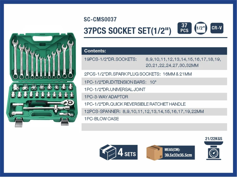 216 46 Pcs Socket Set Tool Kit Socket Wrench Auto Repair