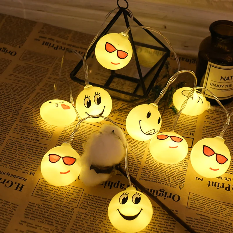 DM23157 Facial expression ball shaped LED string light-2AA-Taizhou Deco ...