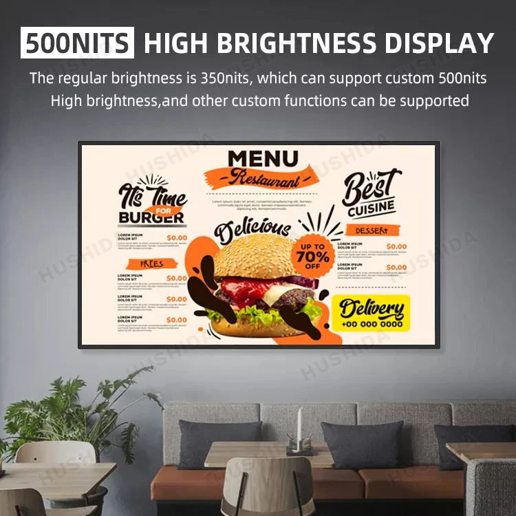 Restaurant Ceiling Mount Menu Board Set - Digital Display
