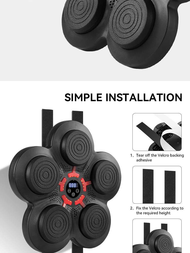 Smart LED Lighted Interactive Boxing Wall Target Kids and Adults Music ...